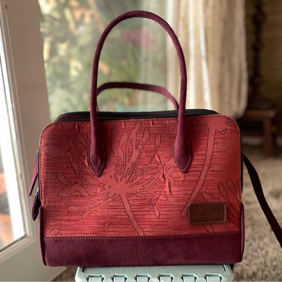 zacapa | Bags | Red Leather Vintage Zacapa Girl Satchel With Textured ...